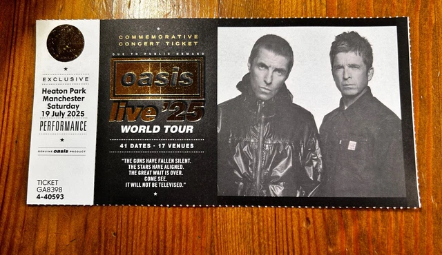 OASIS LIVE ‘25 Heaton Park Manchester Saturday 19 July Official ...