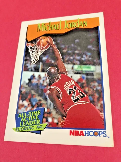 91-92 NBA HOOPS MICHAEL JORDAN ALL-TIME ACTIVE LEADER SCORING AVG CARD ...
