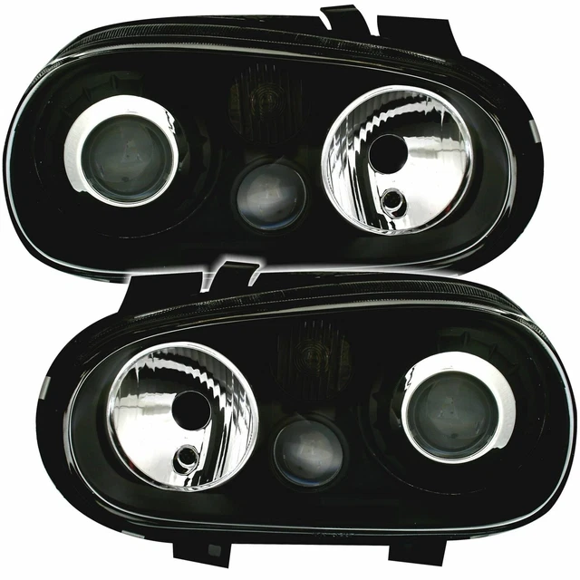 VW GOLF MK4 Black R32 Style Projector Headlights Headlamps 10/1997 - 9/ ...