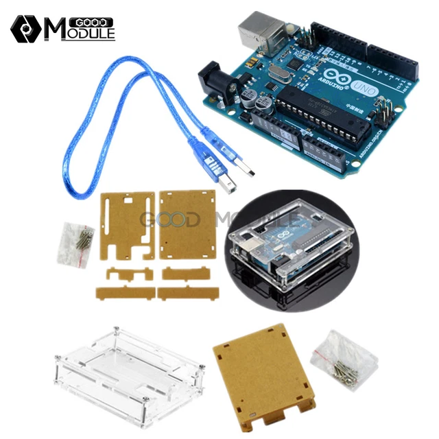 ORIGINAL OFFICIAL GENUINE Arduino Uno R3 USB ATmega328 Board & Box Case ...