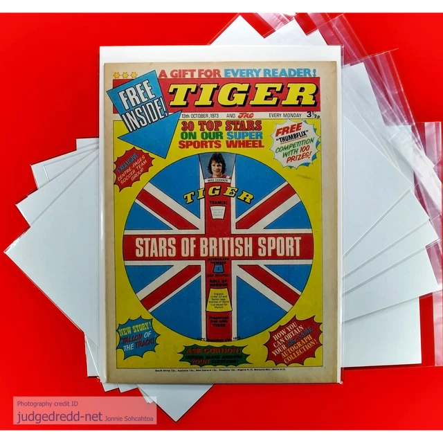 TIGER AND JAG British Comic Bags and Boards Size7 Fits A4 Comic Book ...