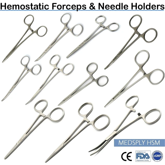 HEMOSTATIC DENTAL LOCKING Artery Clamps Forceps Needle Holder Suture ...