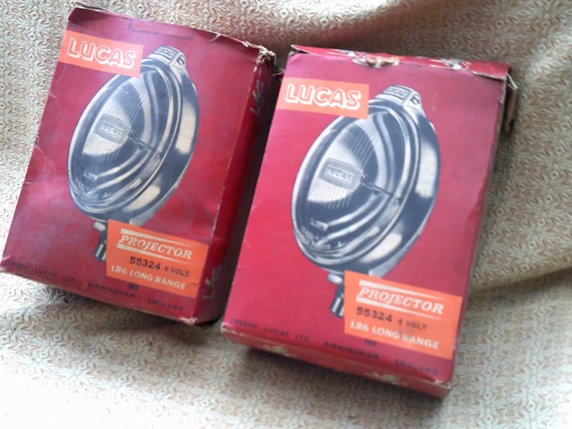 NEW GENUINE LUCAS Pathfinder Spot Lamps Rare 6 Volt Lambretta Vespa Ulm ...