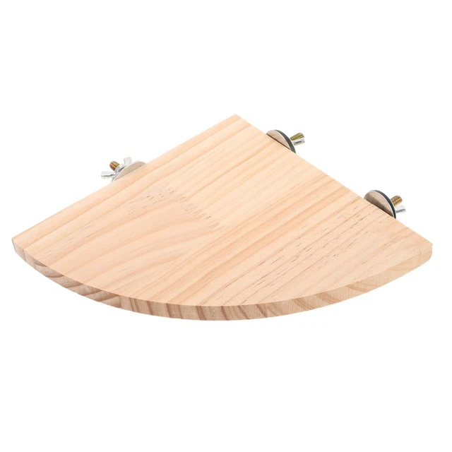 BIRD CAGE GRINDING Platform Parrot Perch Stand Half Round Wood Parakeet ...