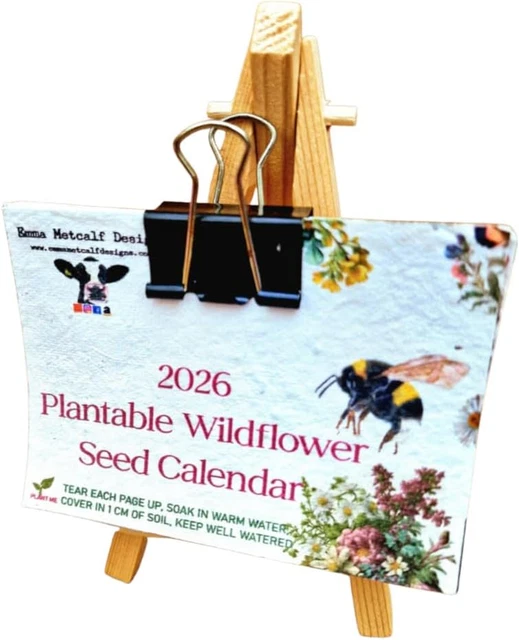 GROWABLE WILDFLOWER SEED Paper Mini Calendar 2026 £21.12 - PicClick UK