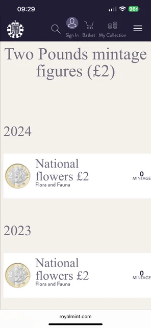 RARE NIFC ZERO Circulation Mintage 2024 King Charles Iii Unc Flowers £2 ...