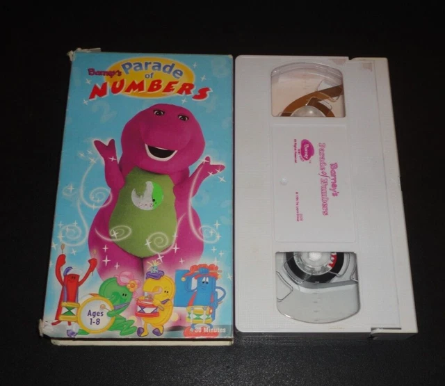 BARNEY : BARNEY'S Parade Of Numbers (VHS, 1996) Purple Singing Dinosaur ...