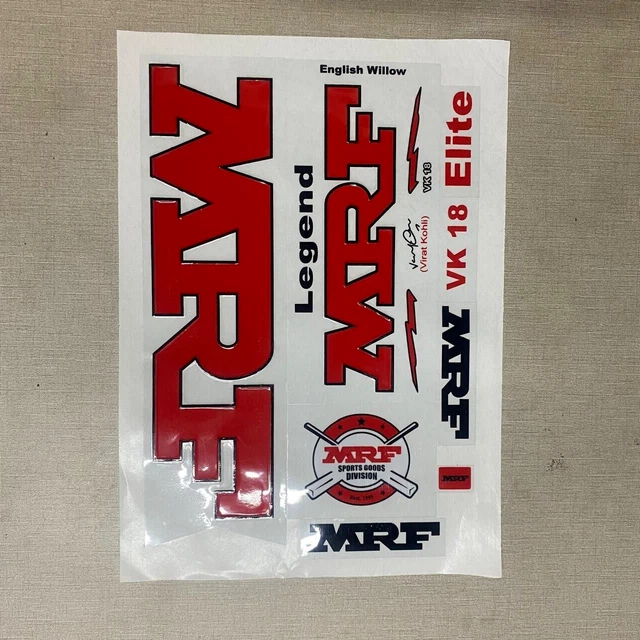 MRF CRICKET BAT 3D Embossed Stickers(replica) New Design With chrome ...