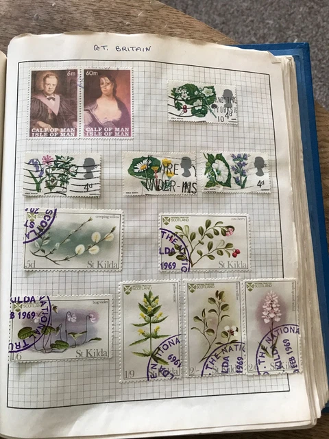 FRANCOBOLLI POSTALI MONDIALI su un francobollo Pelham commonwealth mondiale pagina album EUR 1 ...