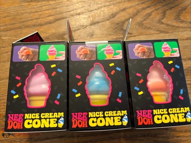 NEE DOH NICE Cream Cone Squishy Toy Orange Pink Blue 3 Lot Brand New ...