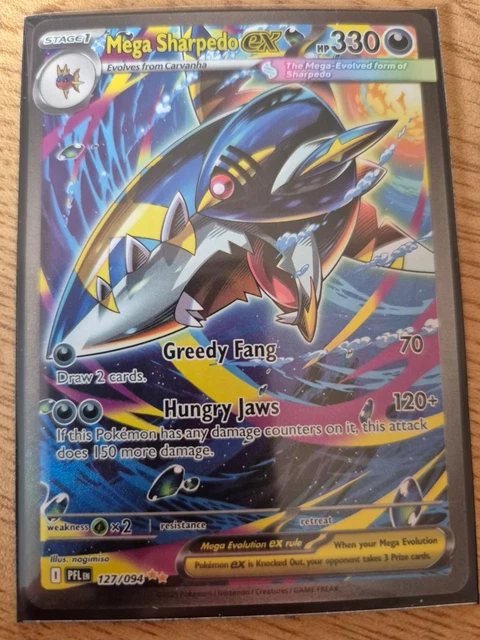 MEGA SHARPEDO EX 127/094 SIR Phantasmal Flames Pokemon TCG Full Art ...