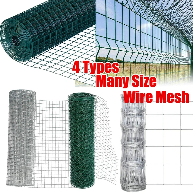 CHICKEN WIRE MESH Fencing Galvanised Netting Rabbit Fence Pet Garden ...