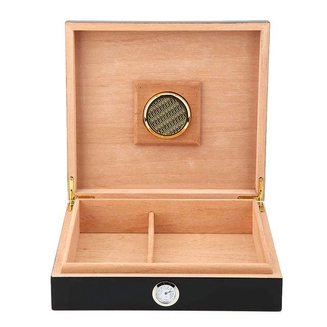 MINI PORTABLE HUMIDOR Cigar Box Wooden Cigarette Container Storage Case ...