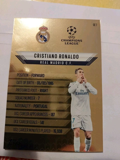GOLD EDGE EDITION Cristiano Ronaldo Match Attax 2024/2025 Real Madrid ...