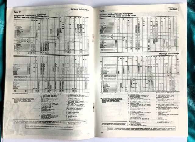 BRITISH RAIL TRAIN Timetable Guide LincRail - Skegness Cleethorpes ...