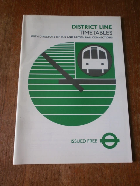 LONDON TRANSPORT UNDERGROUND Timetable Booklet-District Line 1984 £1.99 ...