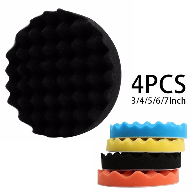 TAMPONS DE POLISSAGE Ensemble Kit 4pcs Voiture Mousse ??ponge Polissage ...