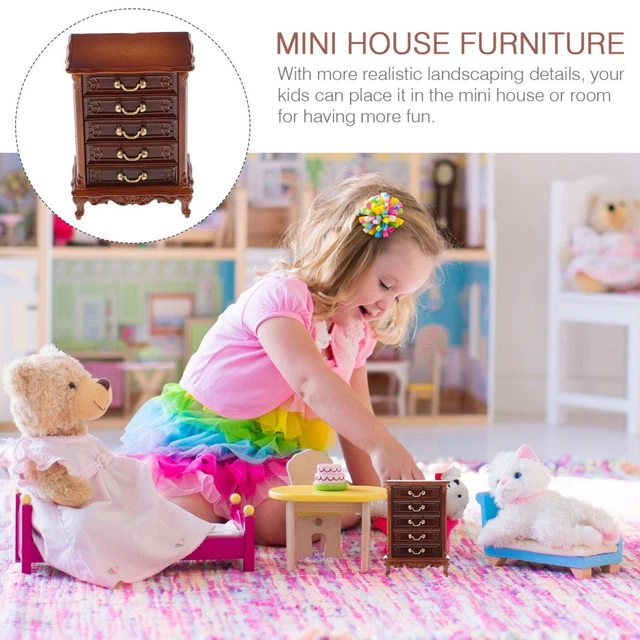 TINY CABINET DECOR Mini House Layout Prop Dollhouse Bedroom Furniture ...