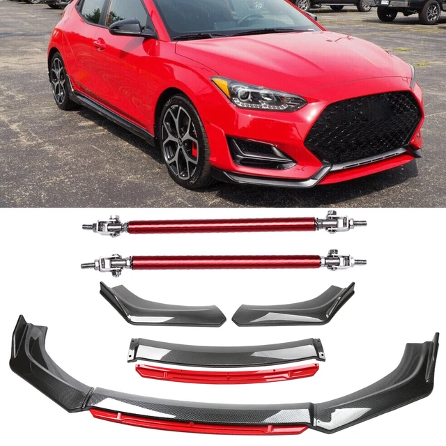 FRONT BUMPER SPLITTER Spoiler Body Kit Carbon Fiber Rods For Hyundai ...