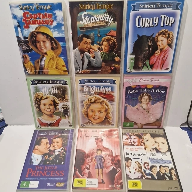 SHIRLEY TEMPLE MOVIES DVD Lot Bundle x9 Region 4 Heidi Bright Eyes ...