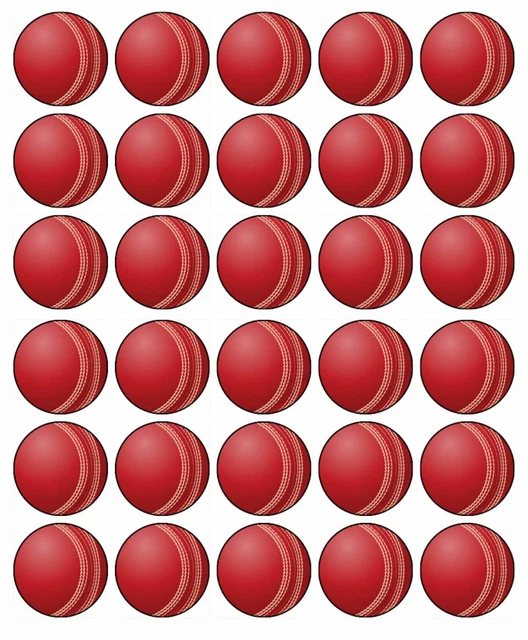 CRICKET BALL CUPCAKE Topper Edible Wafer Birthday Cake Decorations (2 ...