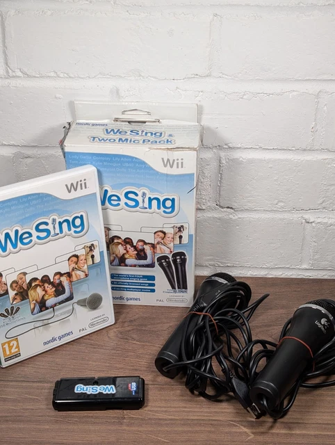 NINTENDO WII - We Sing - Complete With Game, 2 Microphones & 4 Way USB ...