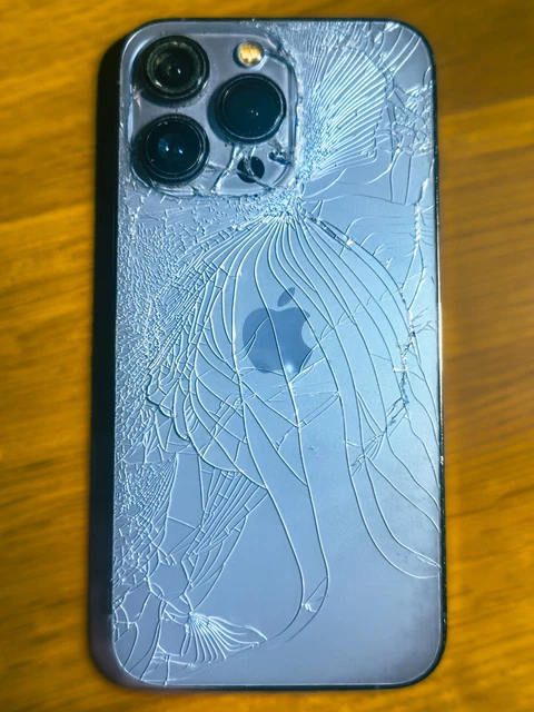 IPHONE 13 PRO 128gb sierra blue unlocked | cracked rear | missing lens ...