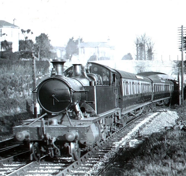 VINTAGE TRAIN PHOTOGRAPH steam locomotive & coach carriages railway ...
