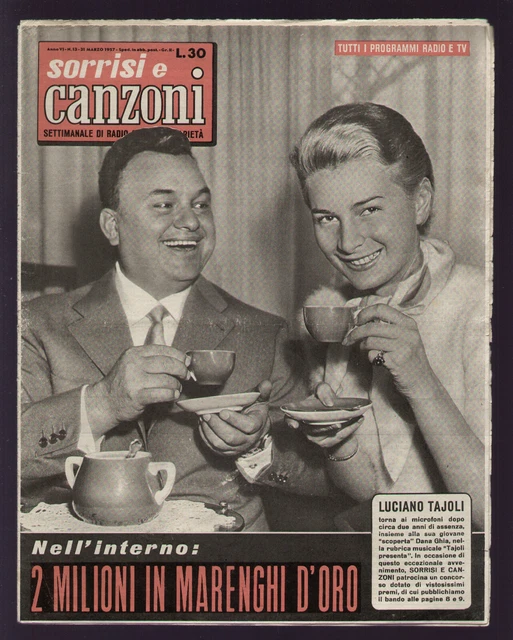 SORRISI E CANZONI 13/1957 Luciano Tajoli Dana Ghia Festival Canzone ...