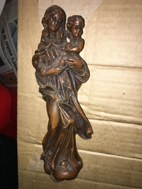 MADONNA MIT JESUSKIND Wachs Mutter Gottes Maria mit Kind Wachsbild EUR ...