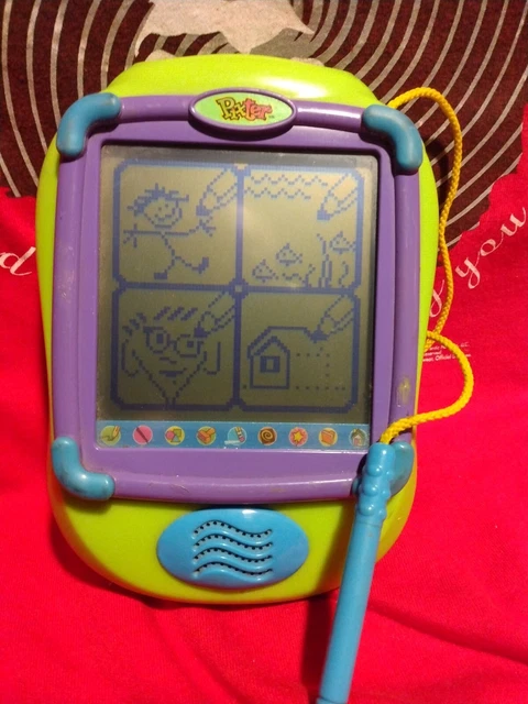 MATTEL PIXTER Handheld Game System W/ Stylus Working no battery cover ...