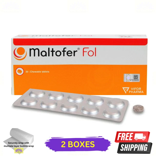 2 X MALTOFER Fol 30's Chewable Tablets For Iron Deficiency £34.42 ...