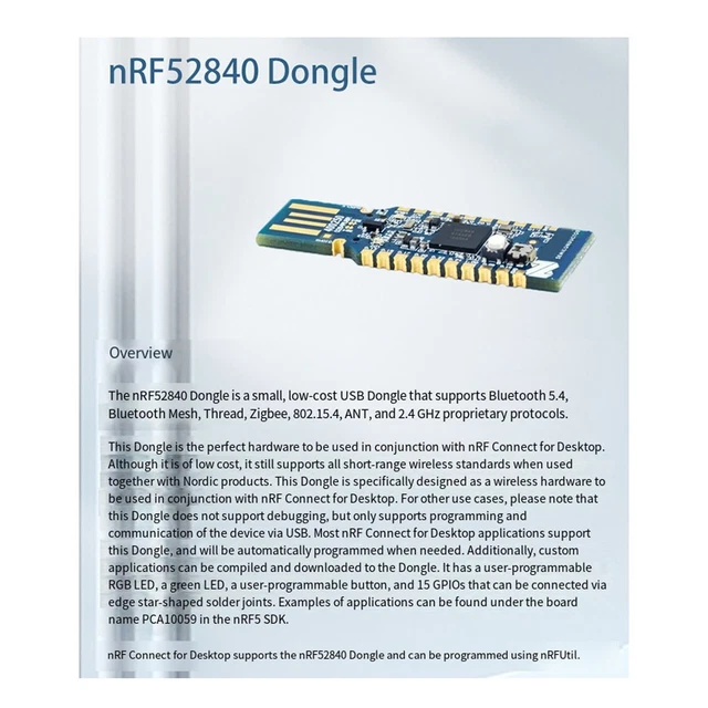NRF52840-DONGLE NORDIC USB Dongle for Eval Bluetooth Packet Capture ...