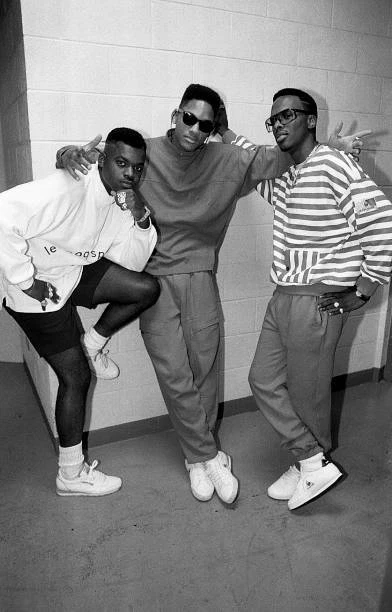 JAZZY JEFF AND rapper The Fresh Prince poses for photos with thei- 1988 ...