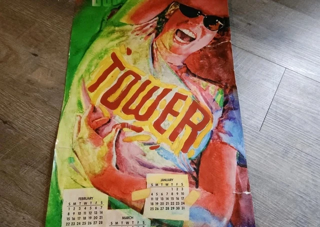 VINTAGE TOWER RECORDS Video Books 1998 Reuse 2026 Wall Calendar Poster ...