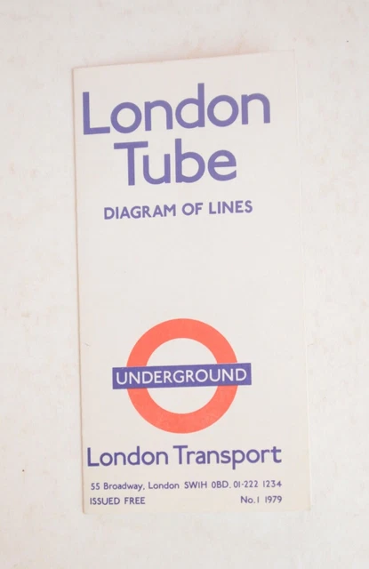 LONDON UNDERGROUND POCKET Map Diagram of the Lines No.1 1979 EUR 20,37 ...
