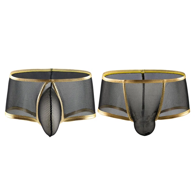 MEN BULGE PANTIES Boxers See Through Shorts Bikini Pouch Booty ...