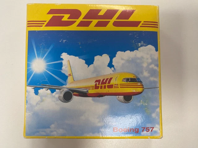 DHL WORLDWIDE EXPRESS Boeing 757 Metal Model Plane 12cm Diecast £9.99 ...