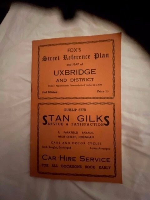 VINTAGE FOX'S STREET REFERENCE PLAN AND MAP OF UXBRIDGE 2nd Edition ...