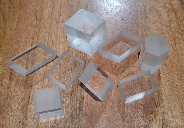 CLEAR ACRYLIC DISPLAY prisms/shapes great for jewellery/models ...