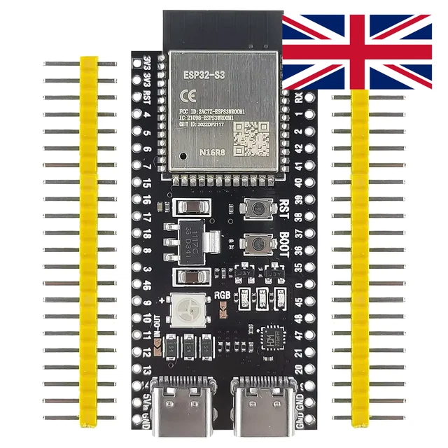 ESP32-S3 WITH WIFI + Bluetooth + RGB LED S3-N16R8 UK STOCK FAST DISPATCH £9.99 - PicClick UK