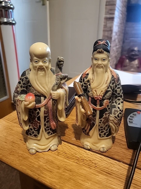 VINTAGE CHINESE GOD Of Longevity Shu Xing Figure Statue Resin Stars 6 ...