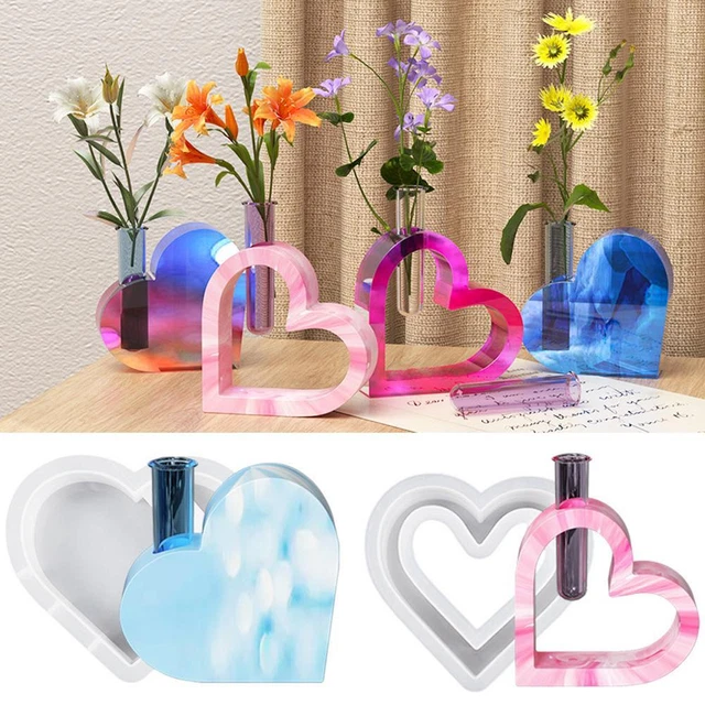 VASE EN FORME de cœur hydroponique, résine époxy, colle cristal ...