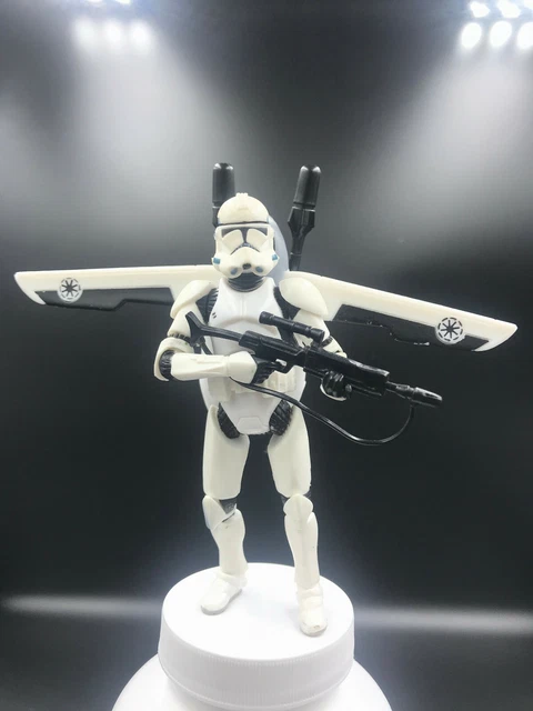 STAR WARS ROTS Deluxe Clone Trooper with Firing Jet Pack LOOSE 3.75 ...