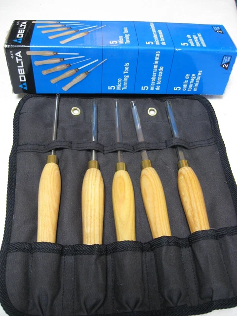 DELTA 5 PIECE Micro/Mini Lathe Wood Turning Tools NEW Gouge, Scraper ...