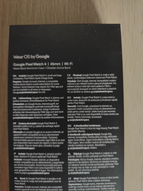 GOOGLE PIXEL WATCH 4 Wifi, 45mm, Black, Obsidian Band, Brand new ...