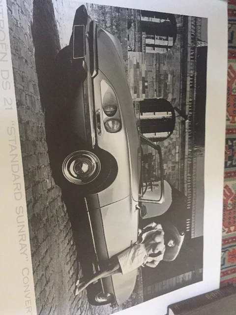 RARE CITROEN DS Car With Topless Model Print poster - new 1980s Vintage ...