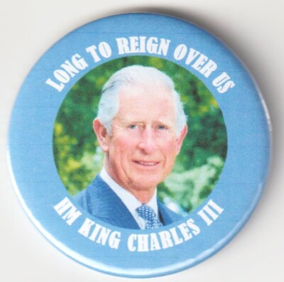 KING CHARLES III accession photo badge - 2022 Royal commemorative pin ...