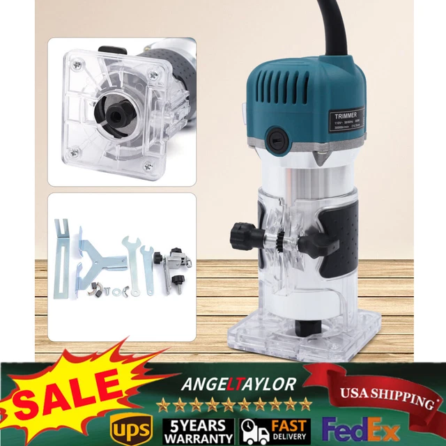 ELECTRIC COMPACT ROUTER Wood Trimmer Router Tool with 6 Variable Speed ...