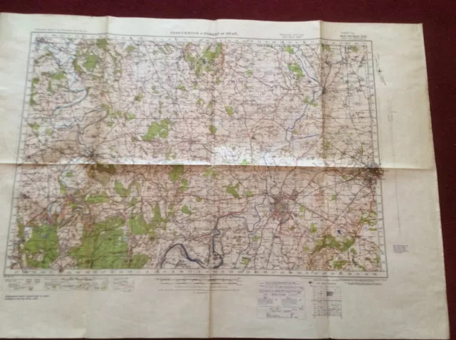 WW2 WAR OFFICE 1940 Military Map Gloucester & Forest of Dean Home Guard ...